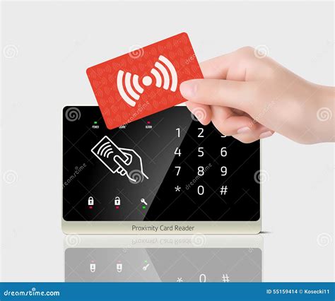 Access Control Proximity Card And Reader Stock Illustration