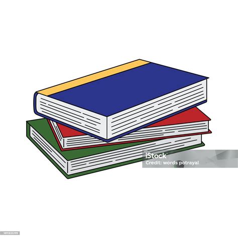 아이 그림 만화 벡터 일러스트 레이 션 스택 책 아이콘 절연 통하고 백색 0명에 대한 스톡 벡터 아트 및 기타 이미지 0명