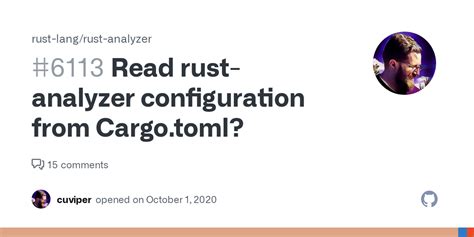 Read Rust Analyzer Configuration From Cargotoml · Issue 6113 · Rust