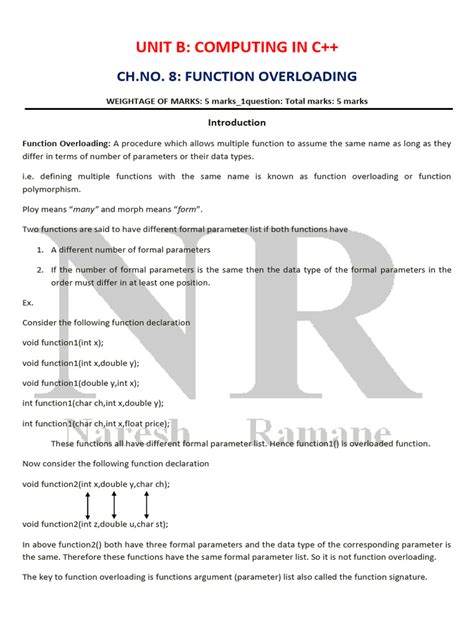 Function Overloading Pdf
