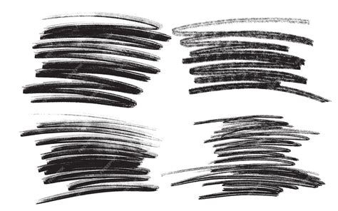 손 그리기 브러시 스트로크 컬렉션 무료 벡터