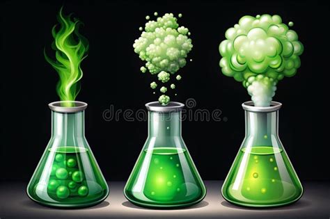 Chemical Reaction In Flask With Explosion And Smoke Clouds Stock Illustration Illustration Of