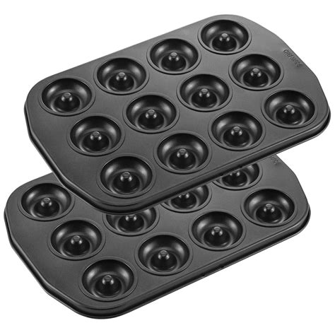 Chefmade Donut Pan Nonstick Mini 12 Cavity Ring Doughnut Pan For