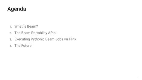 Python Streaming Pipelines With Beam On Flink Ppt
