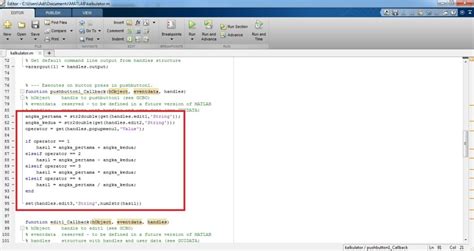 Contoh Koding Gui Matlab Kalkulator Sederhana Pemrograman Matlab