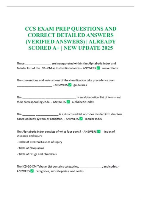 Ccs Exam Prep Questions And Correct Detailed Answers Verified Answers