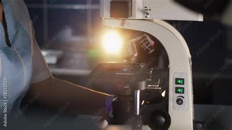 Vidéo Stock Scientist Or Researcher Examines Samples Of A Modern