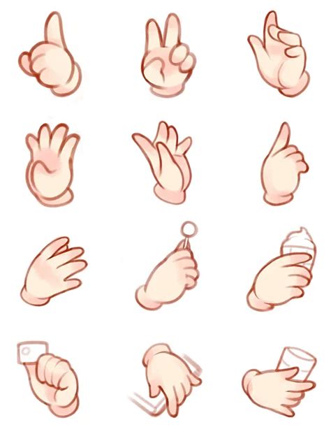 零基础学插画 Q版人物手部不同手势画法