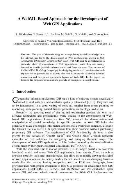 pdf a webml based approach for the development of web gis applications