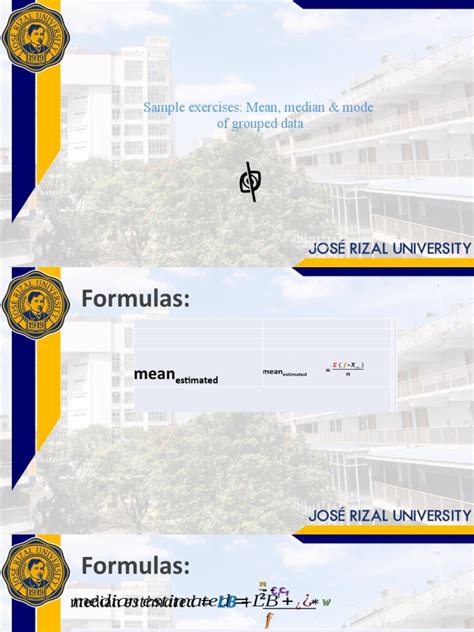 Sample Exercises Mean Median And Mode Of Grouped Data Pdf Mode