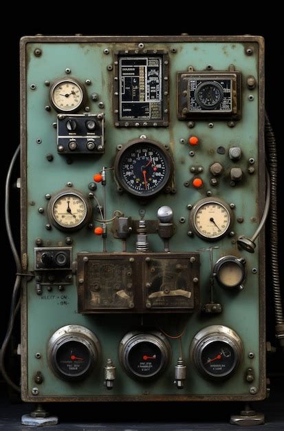 Premium Ai Image A Close Up Of A Control Panel With Various Gauges And Gauges Generative Ai