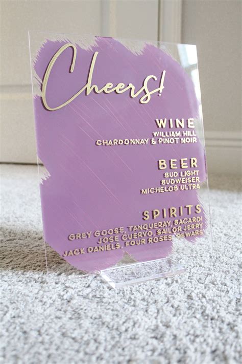Acrylic Bar Menu Sign Wedding Bar Menu Bar Menu How Can This