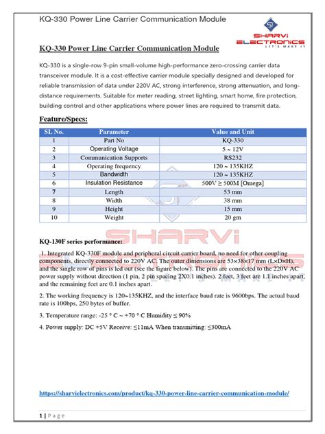 Kq 330 Power Line Carrier Communication Module Pdf Alternating Current Power Supply