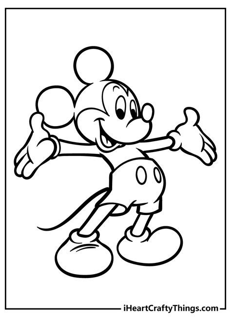 Mickey Mouse Outline Coloring Pages Printable