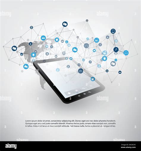 Internet Of Things Cloud Computing Design Concept With Icons Digital Network Connections