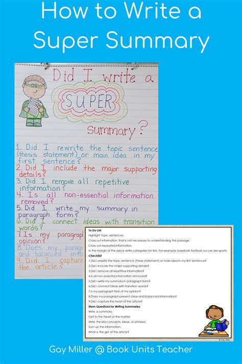 Summarize Anchor Chart