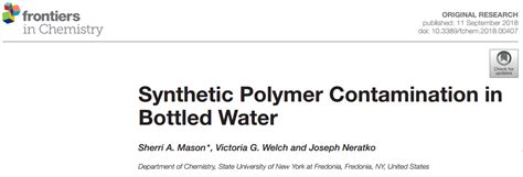 Synthetic Polymer Contamination In Bottled Water きれいな街からきれいな海に