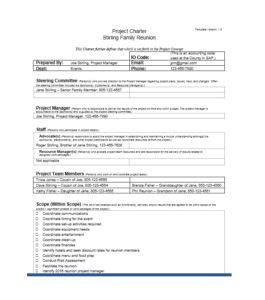 Project Charter Template Word