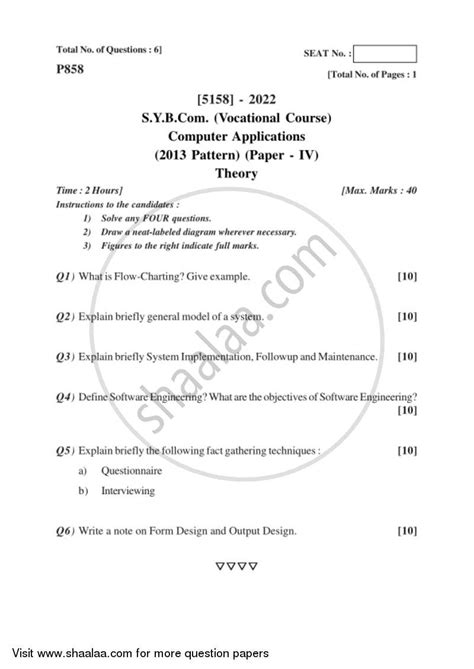 Software Engineering 2016 2017 Bachelor Of Commerce Vocational Syb