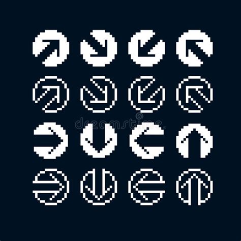 set of retro cursor signs made in pixel art style simpli stock