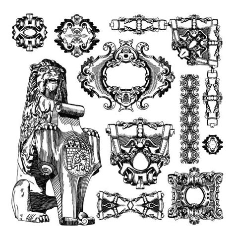 흑인과 백인 장식 패턴 테두리 벡터 Eps Uidownload