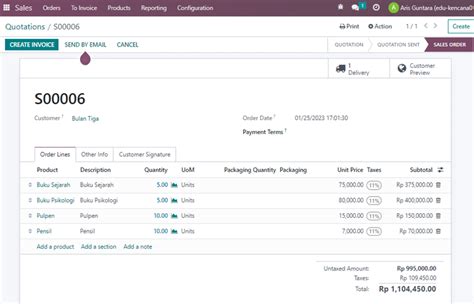 Product Packing Dengan Barcode Pada Odoo ERP PT Proweb Indonesia