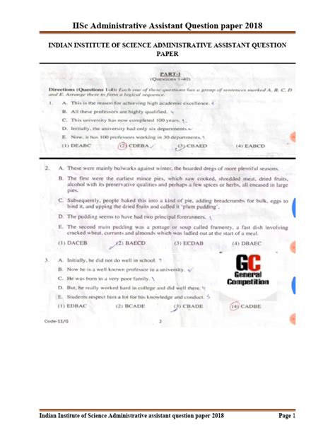 Iisc Question Paper Asst Office Pdf
