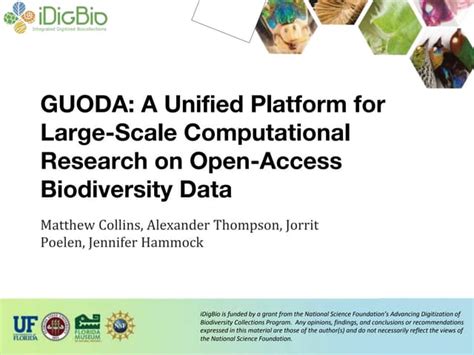 Guoda A Unified Platform For Large Scale Computational Research On Open Access Biodiversity
