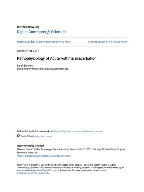 Pathophysiology Of Acute Asthma Exacerbation[2] Pdf Asthma