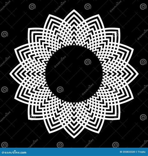 Abstract Radial Circle Pattern For Decorative Round Frame Stock Vector