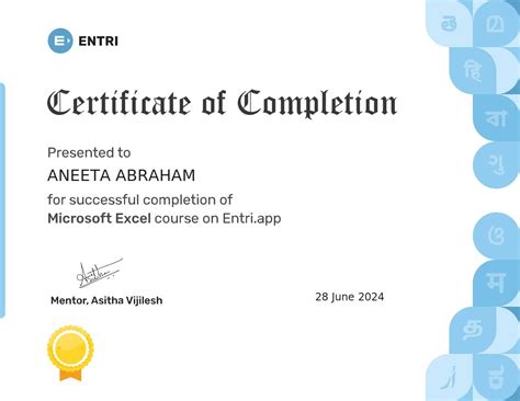 Aneeta Abraham On Linkedin Excel Certification Dataanalysis Professionaldevelopment