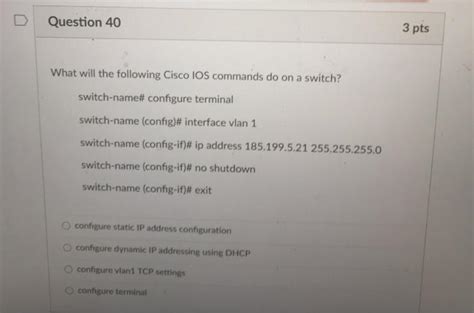 Solved Question 39 3 Pts If Henry Is Using Ip Addressing For