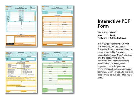 interactive pdf forms behance