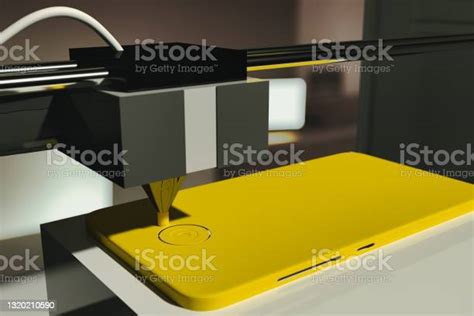 3d 프린터는 플라스틱 부품을 인쇄합니다 프린트 헤드는 전경에 약간 초점이 닿지 않습니다 3d는 볼륨 인쇄의 현대 기술의 주제에 렌더링 0명에 대한 스톡 사진 및 기타