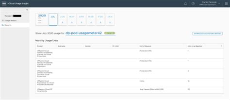 Vmware Cloud Director Availability And Usage Meter 42 Automatic Metering And Reporting