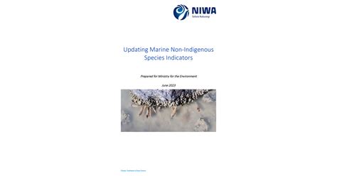 Updating Marine Non Indigenous Species Indicatorspdf Mfe Data Service