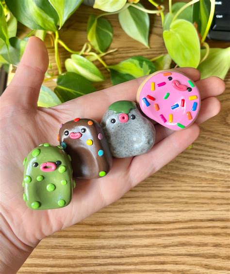 Desk Bloops Worry Stone Figurine Etsy In 2025 Worry Stones Clay Crafts No Worries