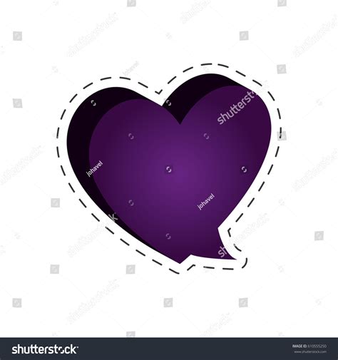Speech Bubble Heart Shape Cut Line Stock Vector Royalty Free 610555250 Shutterstock
