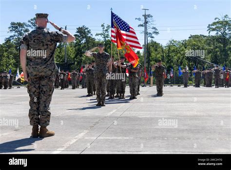 Us Marine Corps Lt Col Nathan L Golike The Oncoming Commanding Officer Of 2d Air Naval