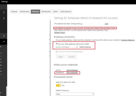 Scheduled Refresh Of Sharepoint List Succeeds But Microsoft Power