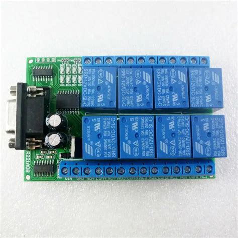 R221a08 Dc 12v 8 Ch Rs232 Relay Board Pc Usb Uart Db9 Remote Control Switch For Plc Smart Home