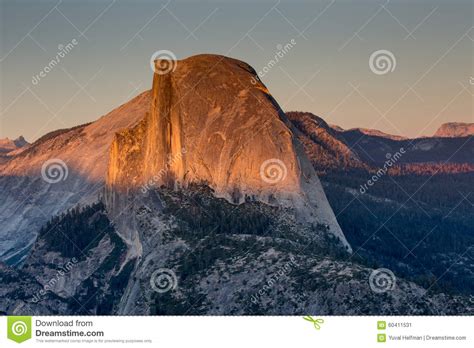 Half Dome Sunset Yosemite National Park Ca Stock Image Image Of