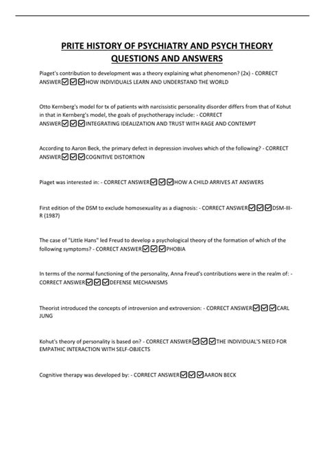 Prite History Of Psychiatry And Psych Theory Questions And Answers Prite Geriatrics Stuvia Us