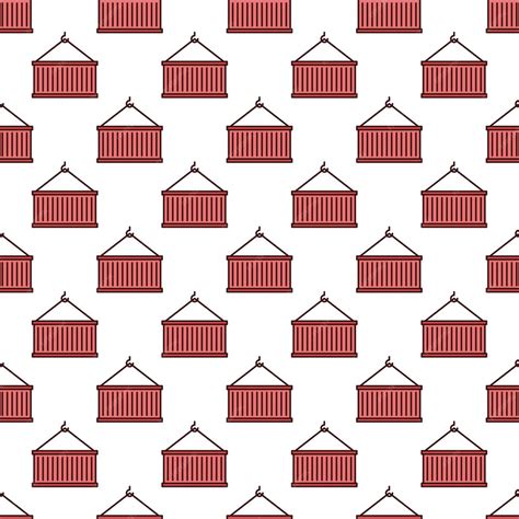 Premium Vector Red Containers Vector Shipment Concept Seamless Pattern