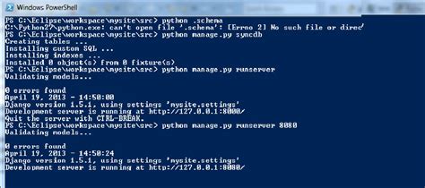 Python 27 Localhost For Django Not Loading After Creating Table In