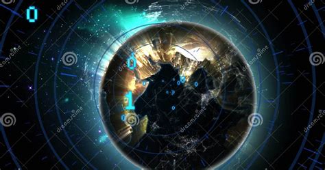 Image Of Illuminated Binary Codes With Circles And Connected Dots Over