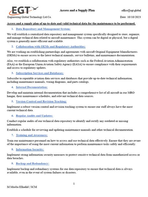 Access And Supply Plan Pdf