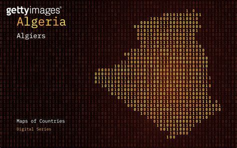 Algeria Map Shown In Binary Code Pattern Tsmc Matrix Numbers Zero