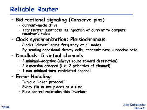 Ppt Cs 258 Parallel Computer Architecture Lecture 6 Router Design Fault Tolerance Powerpoint