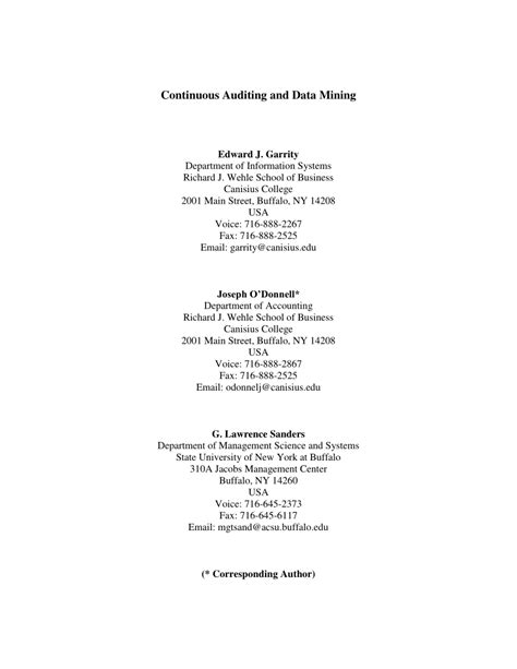 Pdf Continuous Auditing And Data Mining
